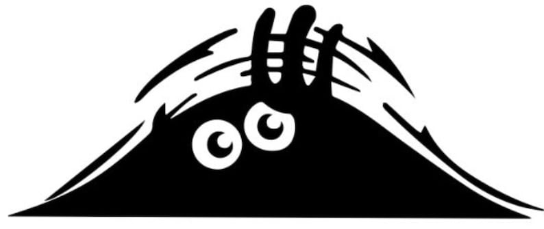 NE Graphix Peeking Monster Bumper Sticker - Etsy