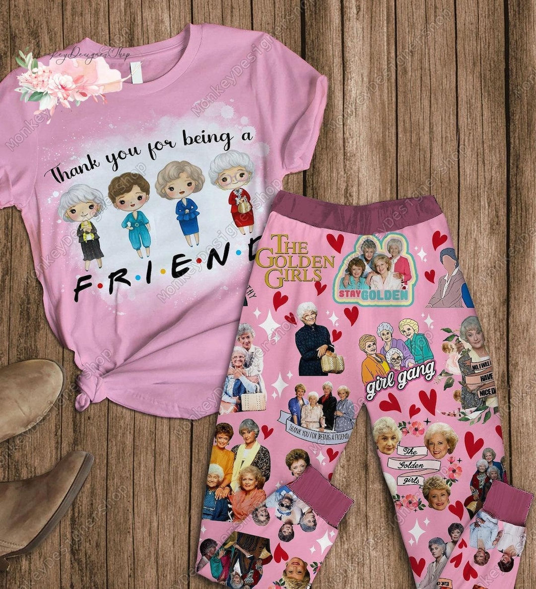 Golden Girls Pajamas Set, Stay Golden Pajamas Pants, 80's Sitcom ...