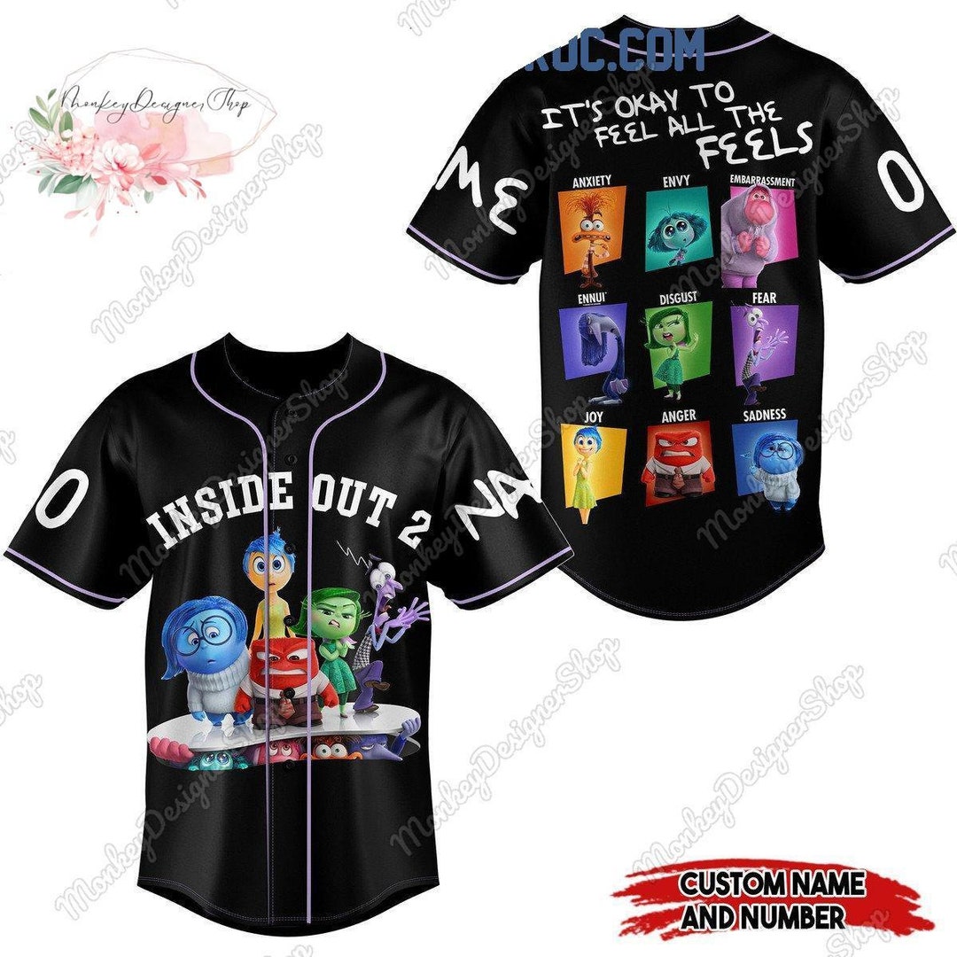 Inside Out 2 Baseball Jersey, Inside Out Its Okay to Feel All the Feels ...