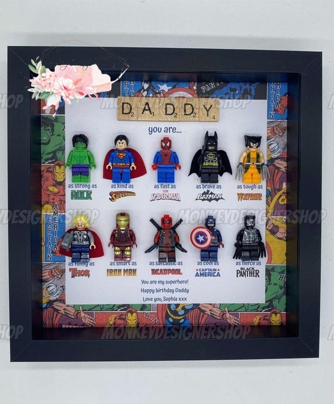 Father My Hero Gift Frame, Father's Day Frame, Best Father's Day ...