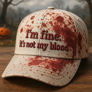 I'm Fine, It's Not My Blood Art Print Hat - Etsy