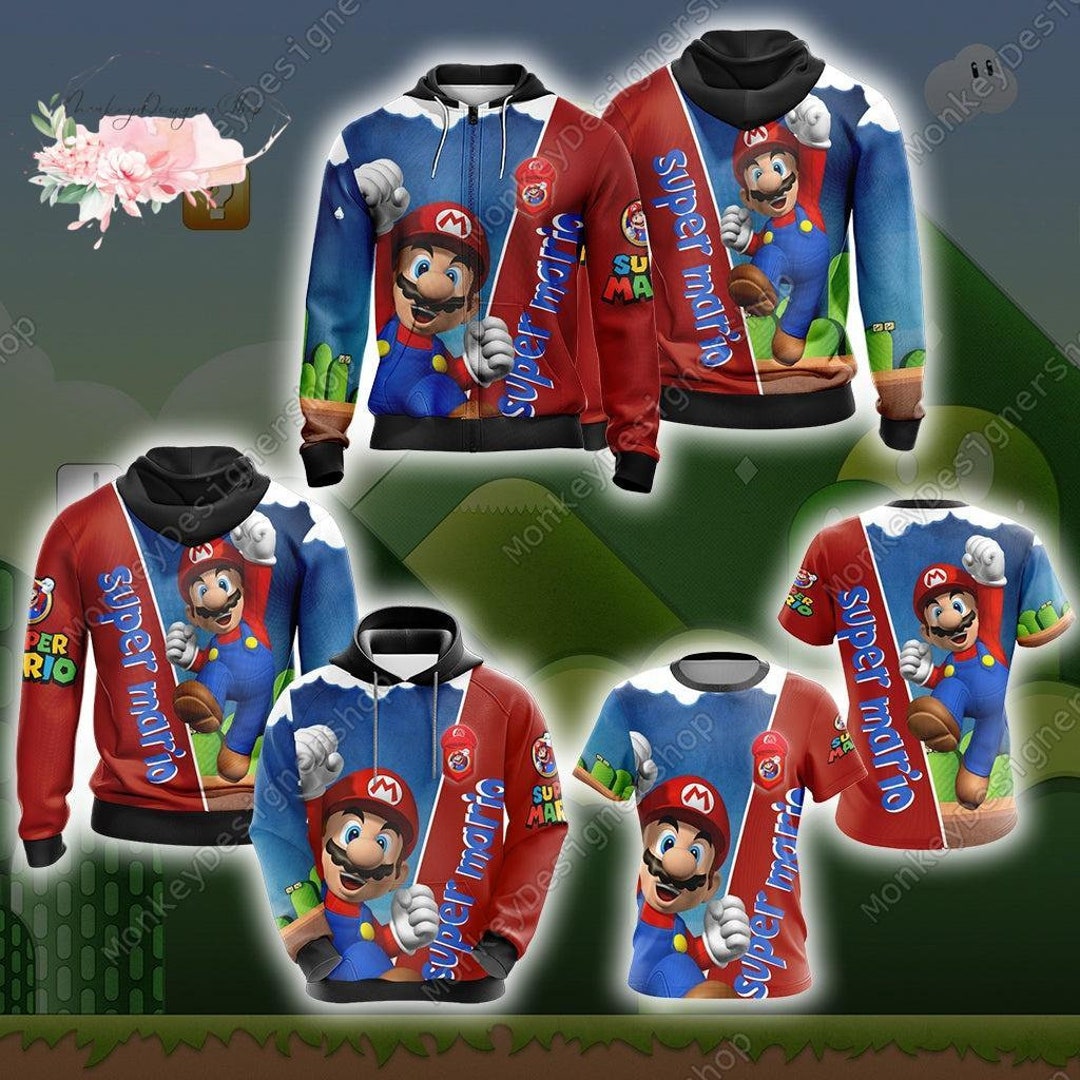 Mario Bros Unisex 3D T-shirt, Super Mario Hoodie, Super Mario Bros ...