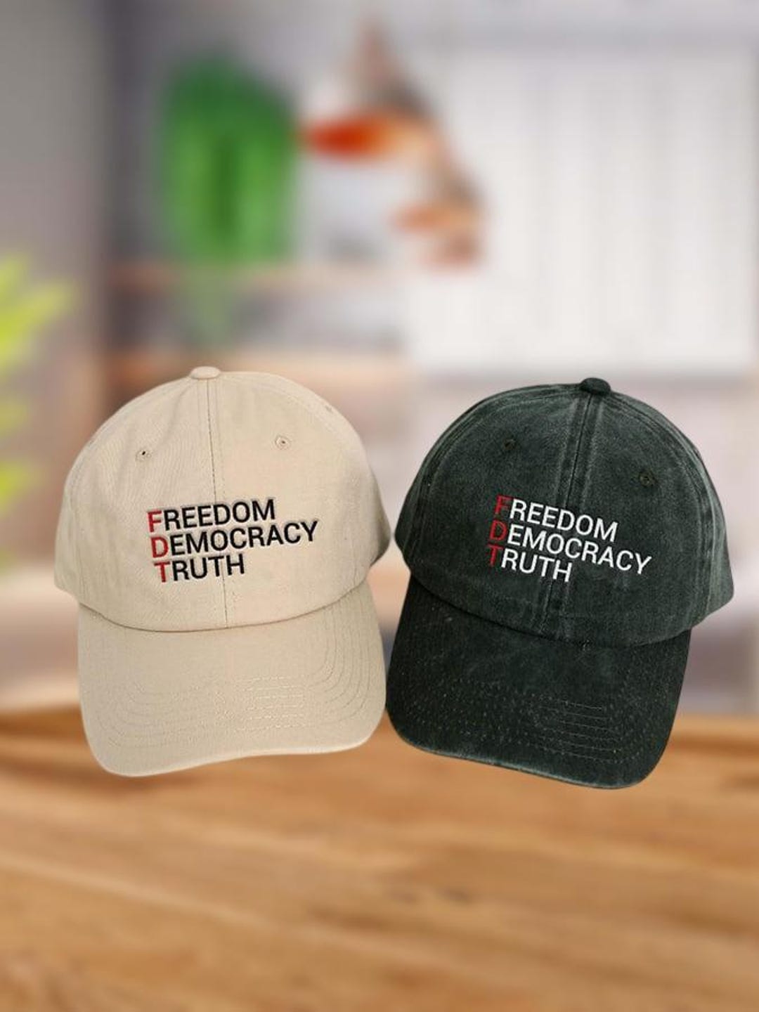 Embroidery Distressed “freedom Democracy Truth” Baseball Hat, FDT ...