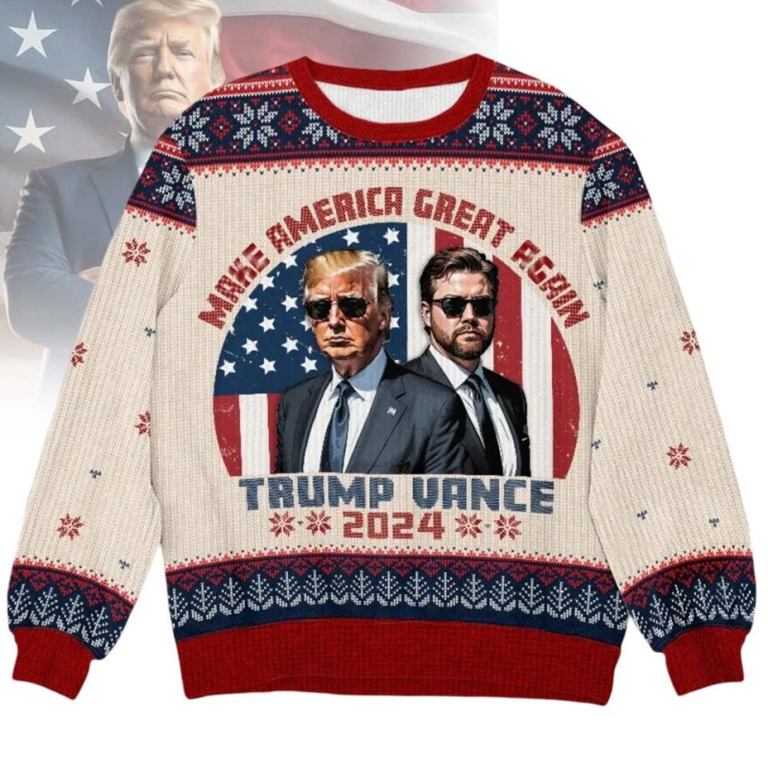Donald Trump Ugly Christmas Sweater, Make America Great Again Trump ...