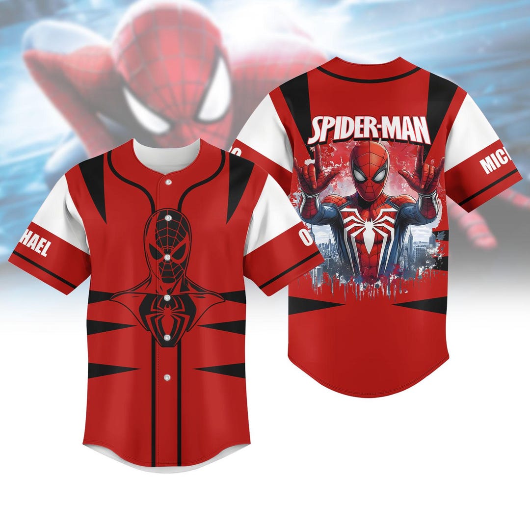 Spider-man Baseball Jersey, Retro Marvel Avengers Baseball Shirt ...