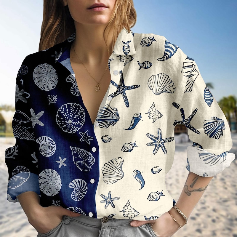 Crab Button up Women - Etsy