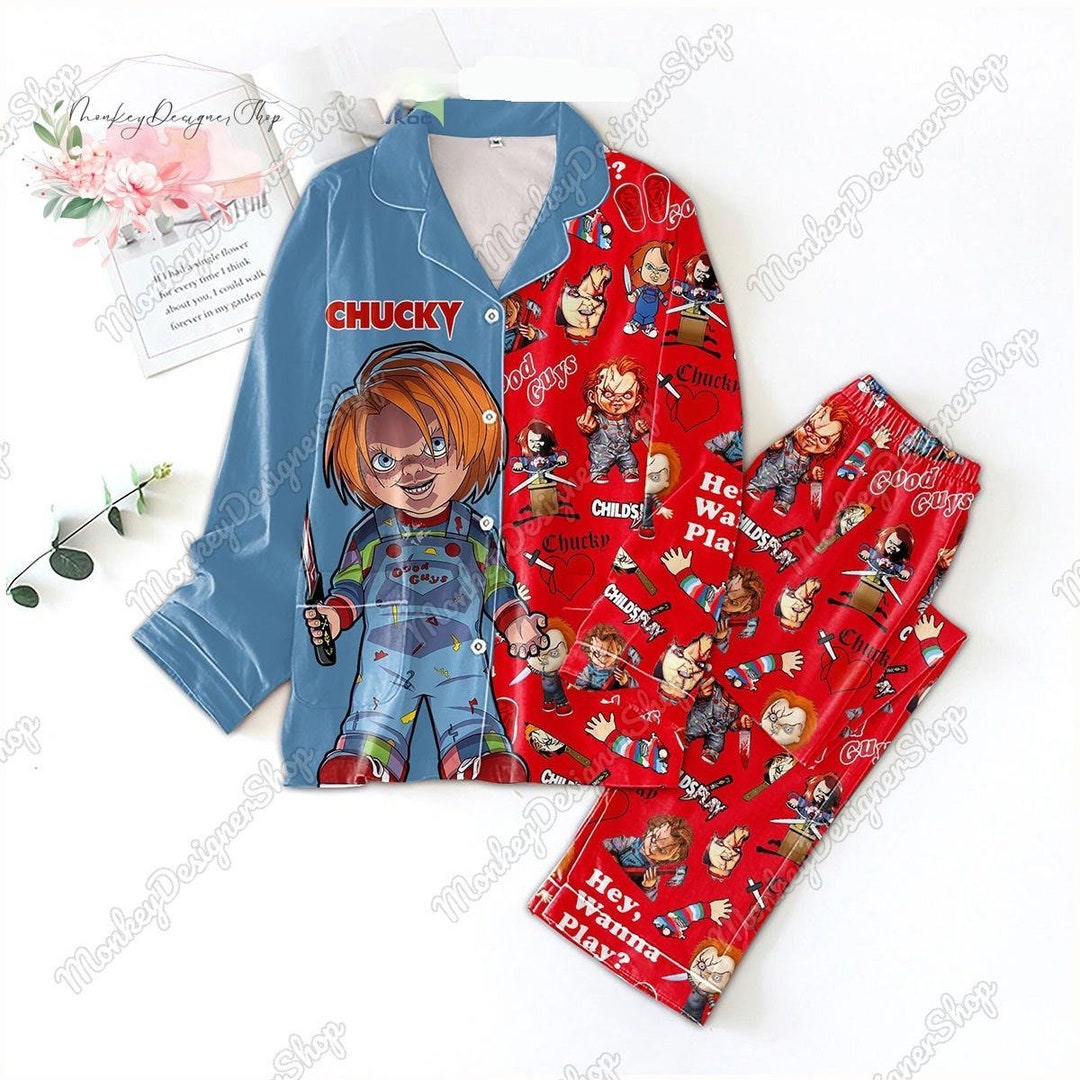 Chucky Character Pajamas Set, Chucky Child’s Play Hey Wanna Thick ...