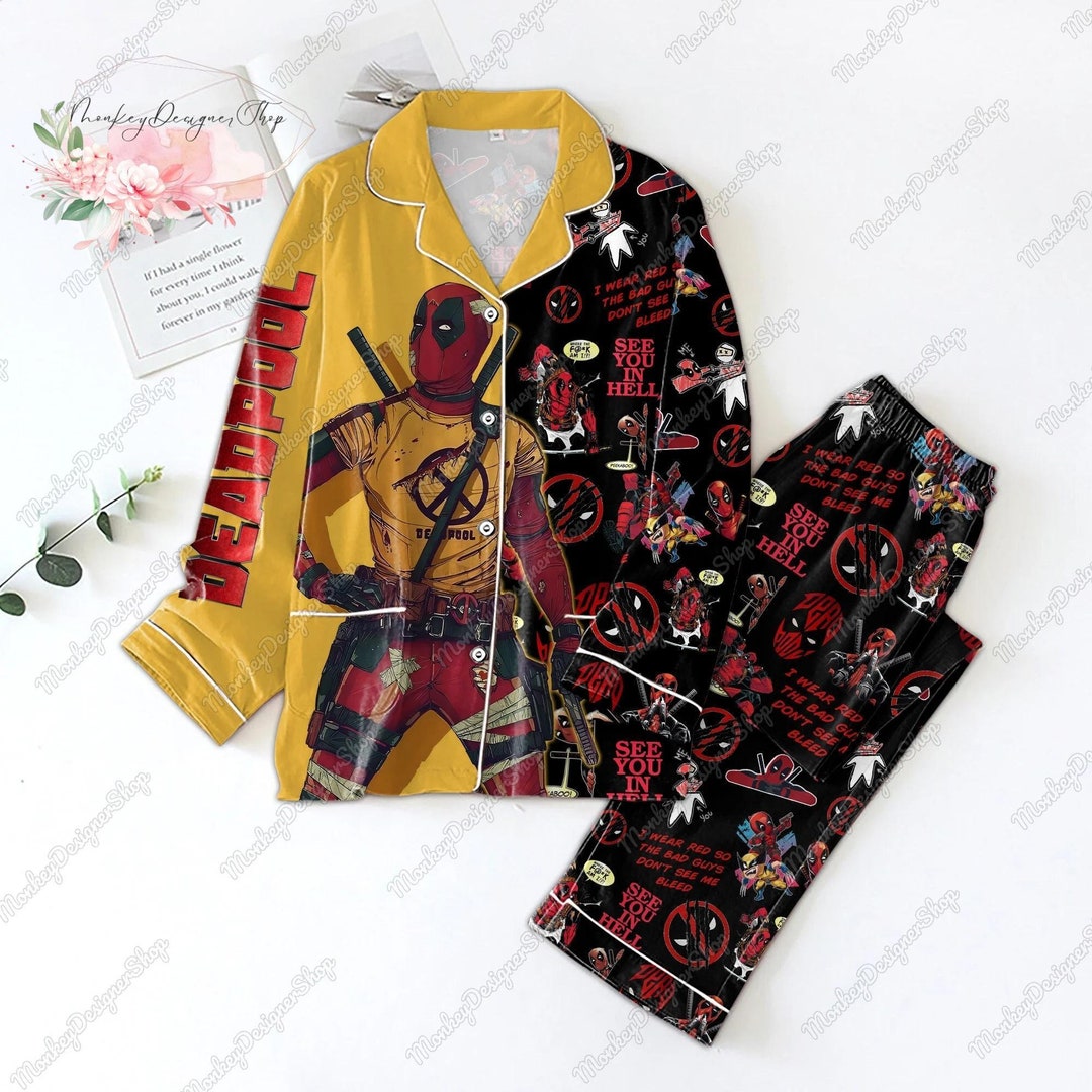 Deadpool Pajama Set, Spider Man Pajamas, Spider Man Holiday Pajamas ...