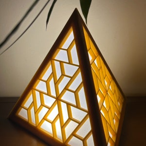 Geometric Pyramid Lamp-modern Desk Decor Light - Etsy