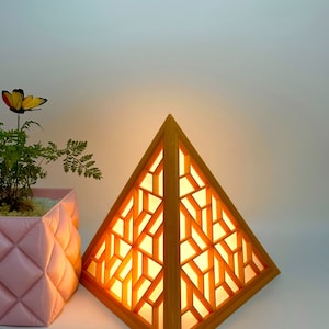 Geometric Pyramid Lamp-modern Desk Decor Light - Etsy