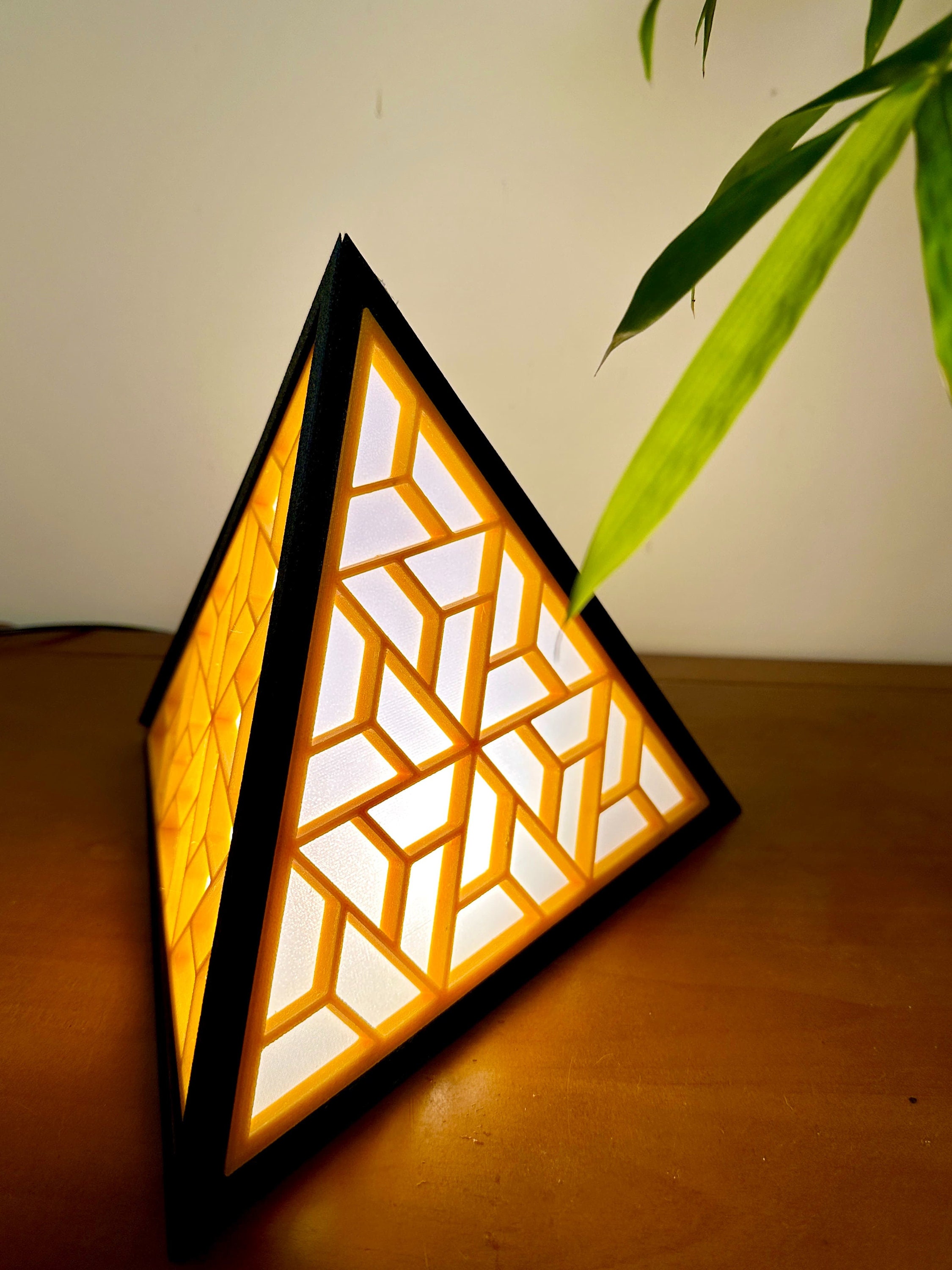Geometric Pyramid Lamp-modern Desk Decor Light - Etsy