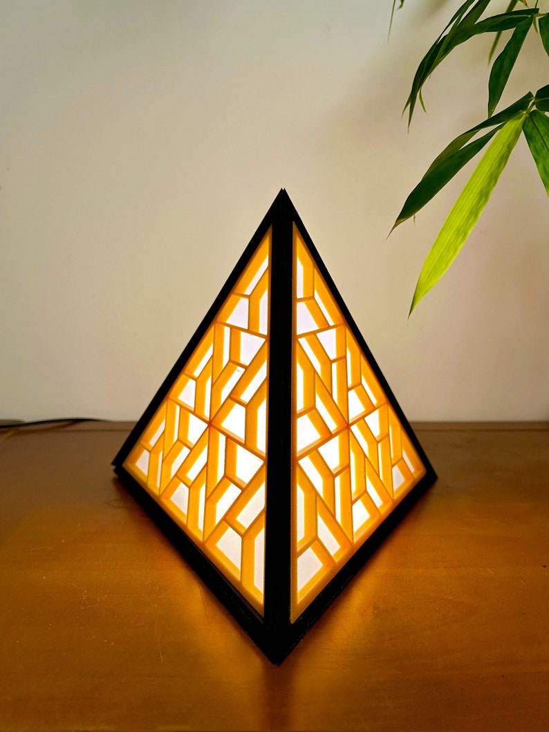 Geometric Pyramid Lamp-modern Desk Decor Light - Etsy