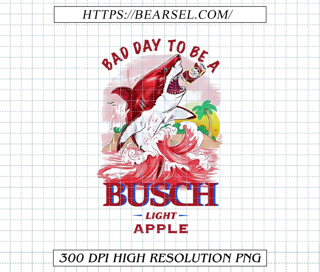 Busch Light Apple Png, Shark Busch Apple Beer Png, Bad Day to Be A ...