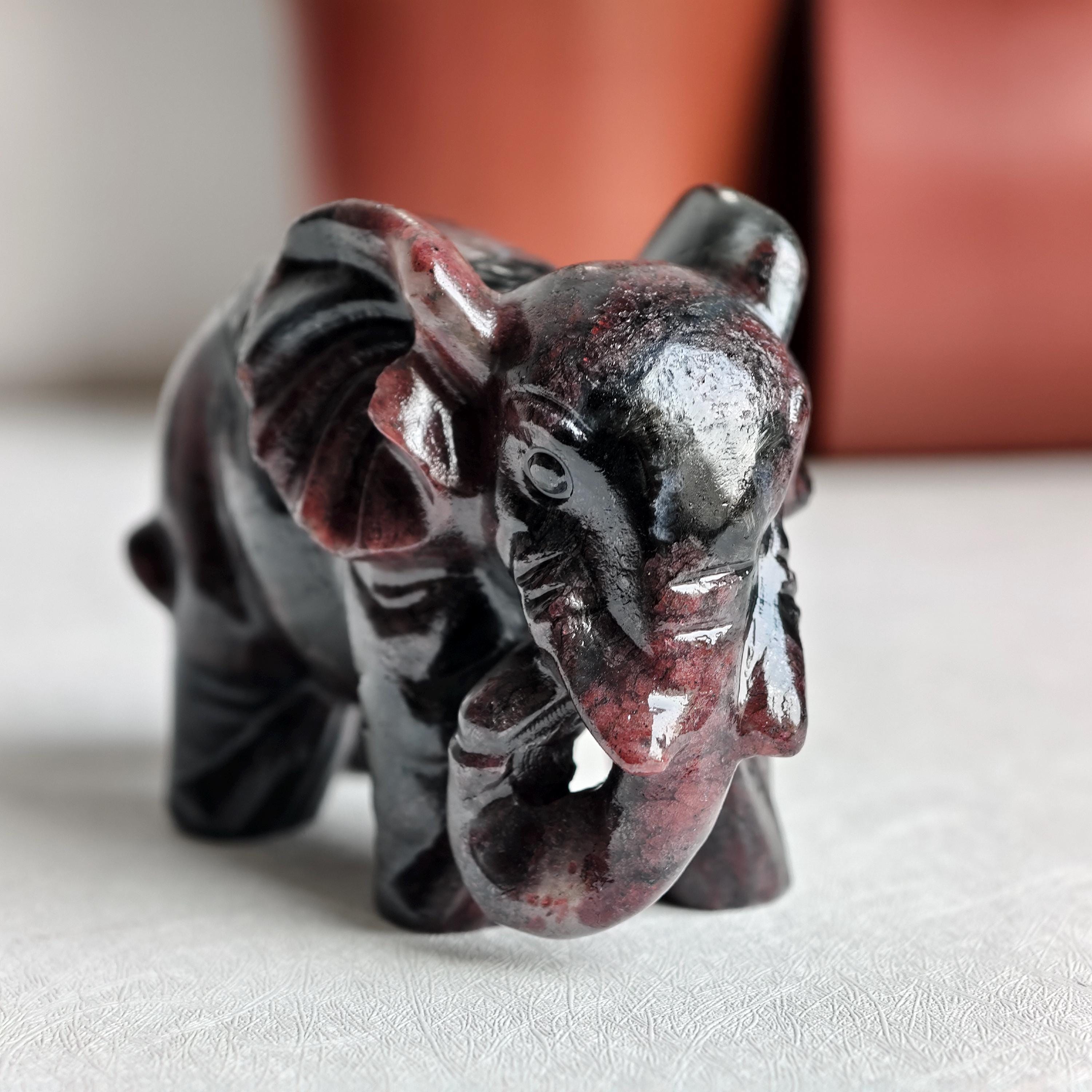 Natural Garnet Carved Elephant,crystal Elephant,elephant Carving ...