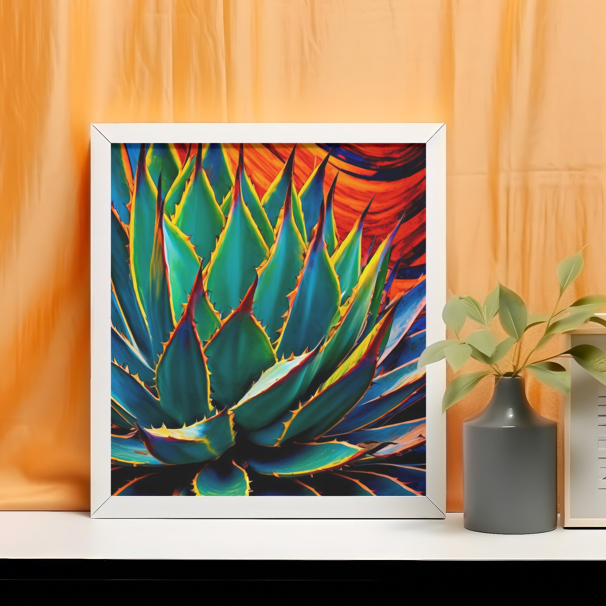 Agave Wall Art | Pack of Abstract Digital Prints | Pastel Tones ...