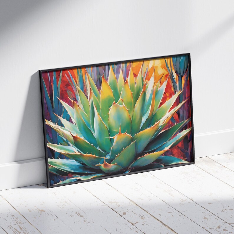 Agave Wall Art Abstract Digital Prints Pastel Tones Intricate Patterns ...