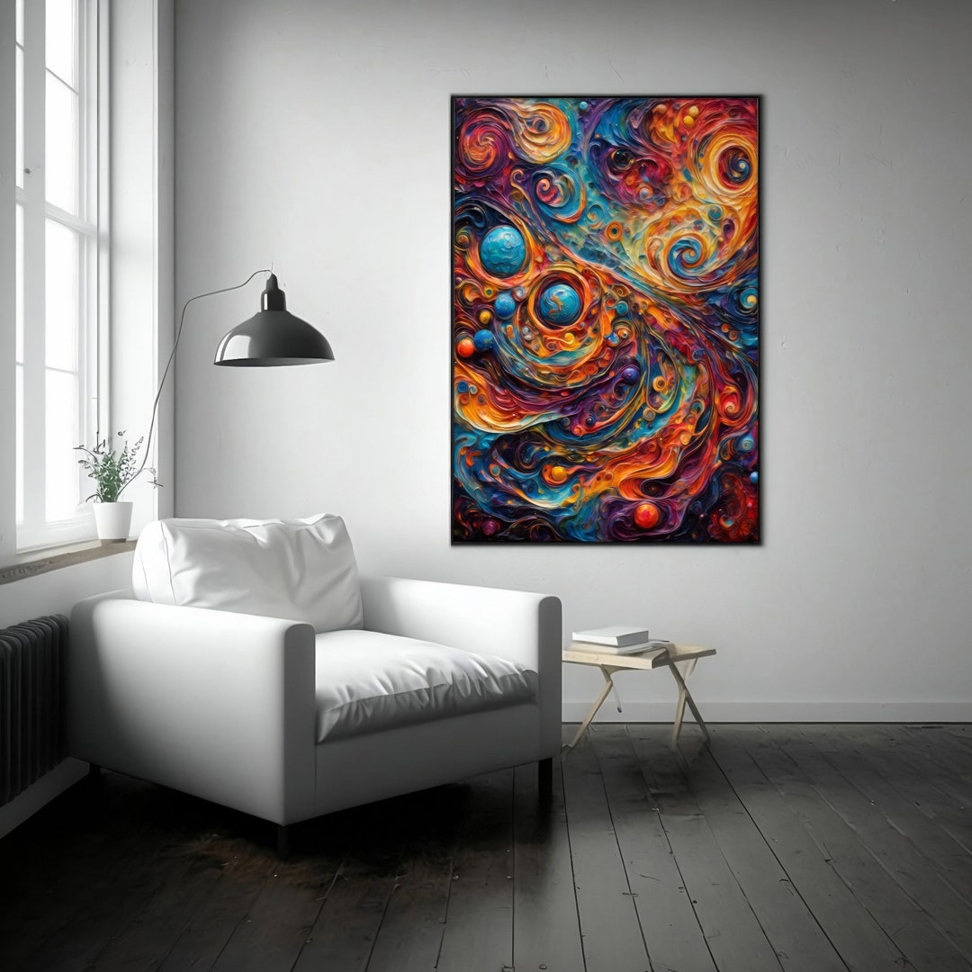 Eccentric Wall Art Abstract Spiral Galaxy Digital Prints Pastel Hues ...