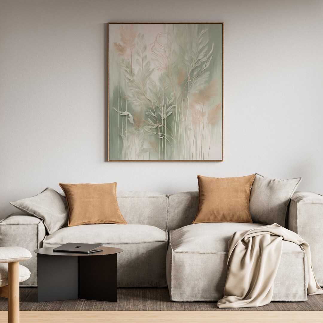 Sage Green Wall Art Pack Intricate Swirls Delicate Lines Muted Beige ...