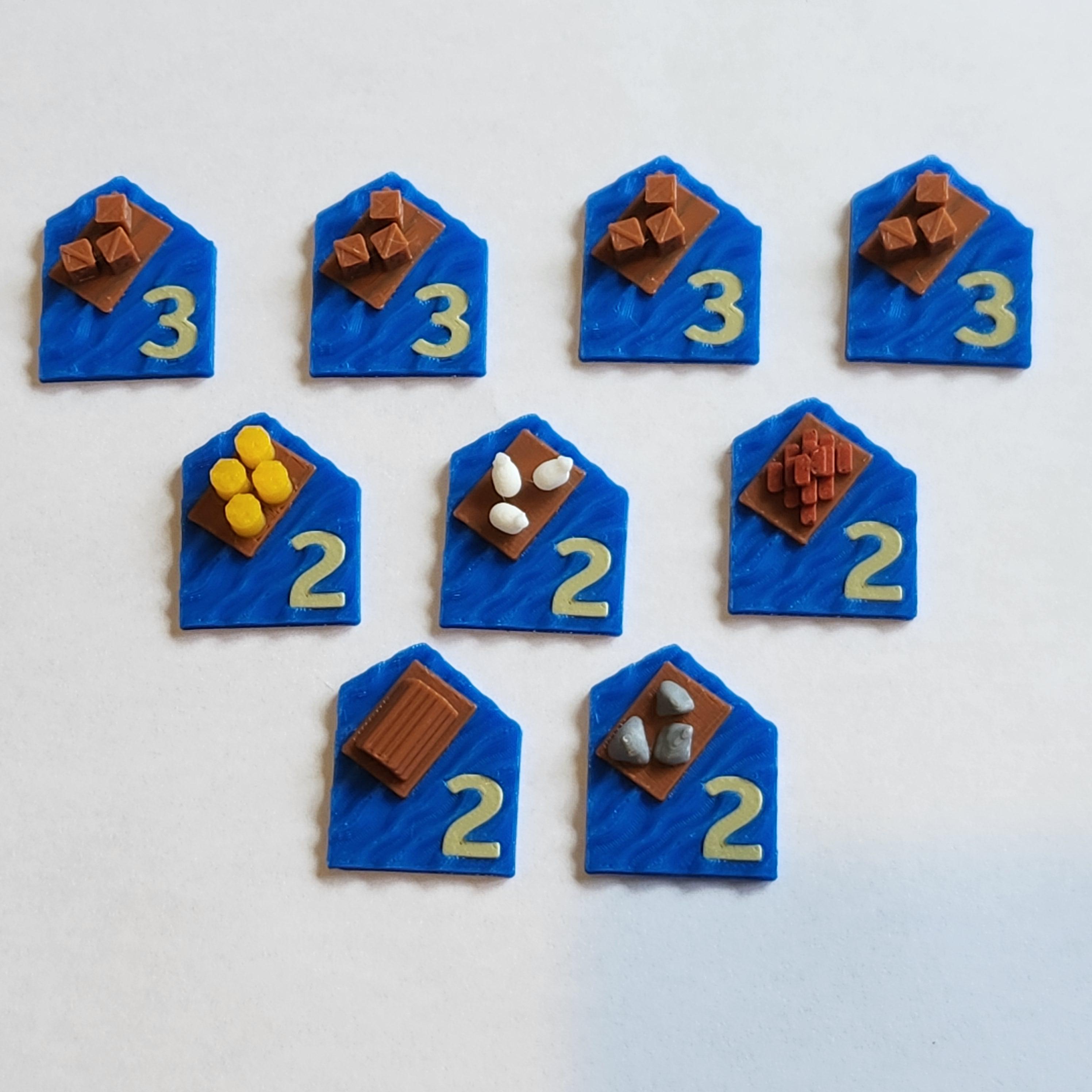 Ports/player Pieces/number Tokens/robber Files for 3D Settlers of Catan ...