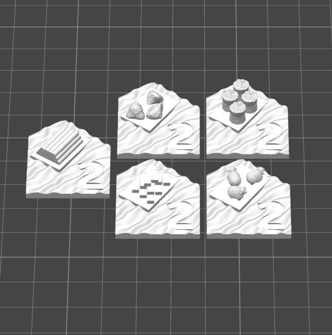 Ports/player Pieces/number Tokens/robber Files for 3D Settlers of Catan ...