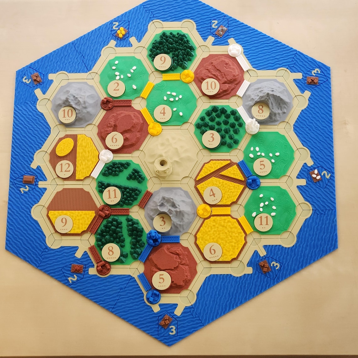 Ports/player Pieces/number Tokens/robber Files for 3D Settlers of Catan ...