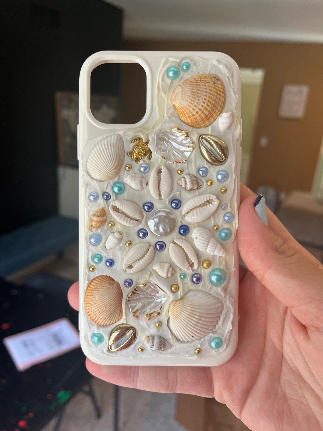 Sea Shell Phone Cases White 3d Coastal Stylish Case. Summer, Beachy Artistic Phone Cases. Shells ...