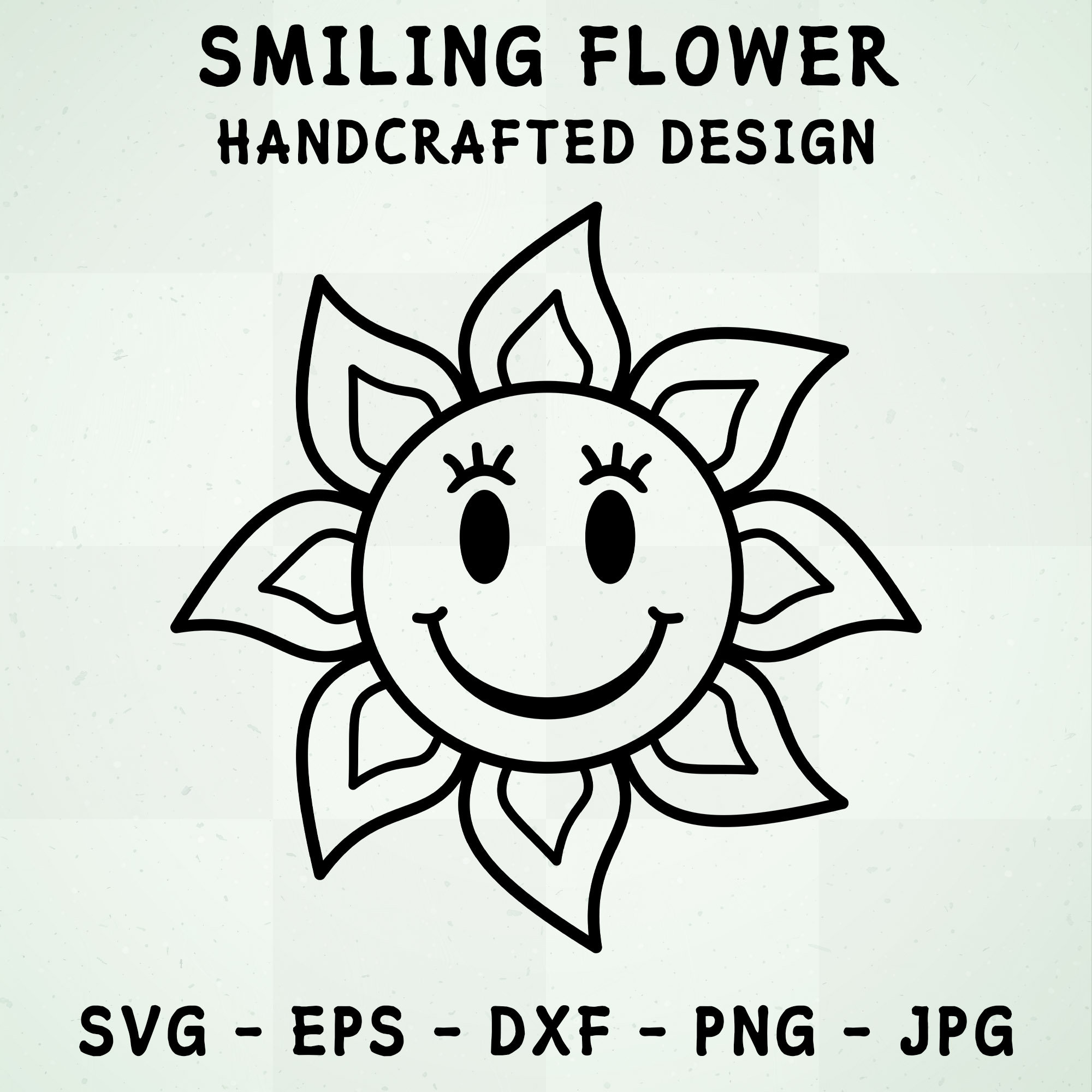 Smile Flower SVG Smiley SVG Cute Smile Clipart PNG, Dxf, Eps, Jpg - Etsy