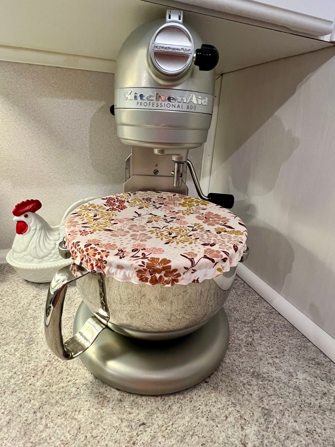 Earthy Floral Reversible Mixing Bowl Cover - Stand Mixer Cover ...