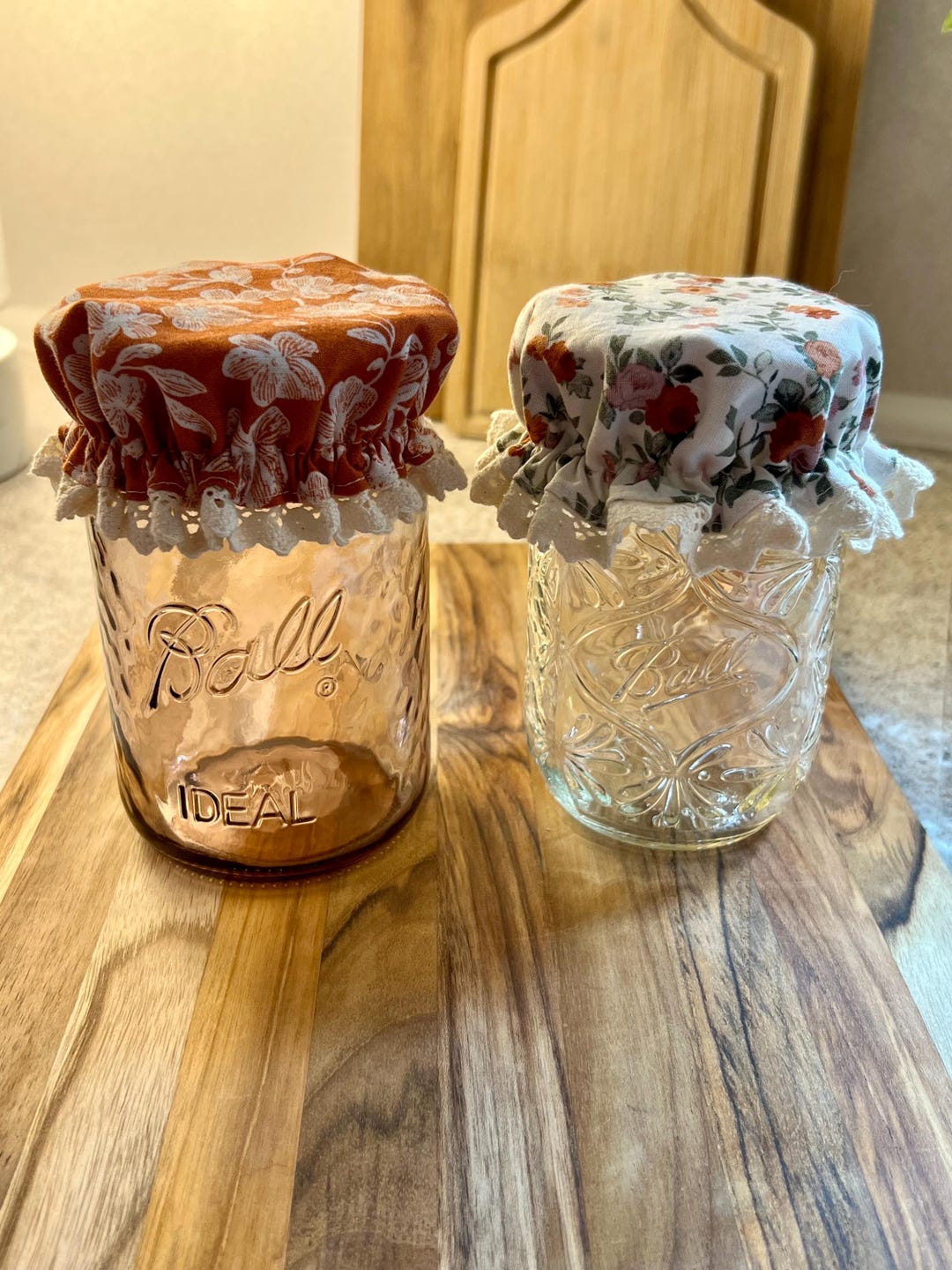 Emily Rust Floral Reversible Mason Jar Cover Sourdough Starter Jar ...