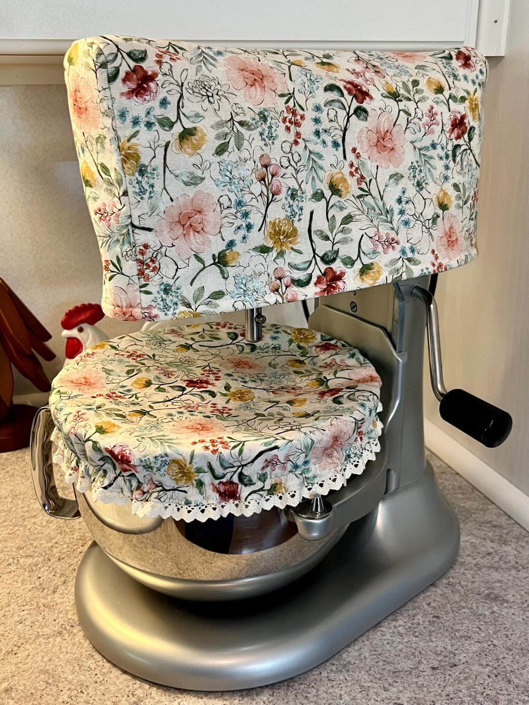 Reversible Mixer Topper ONLY - Vintage Floral Sage Bees - Kitchenaid ...