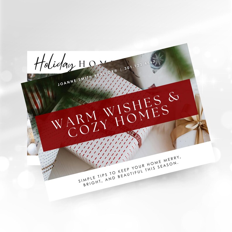 Holiday Home Tips Realtor Postcard | Christmas Real Estate Marketing ...