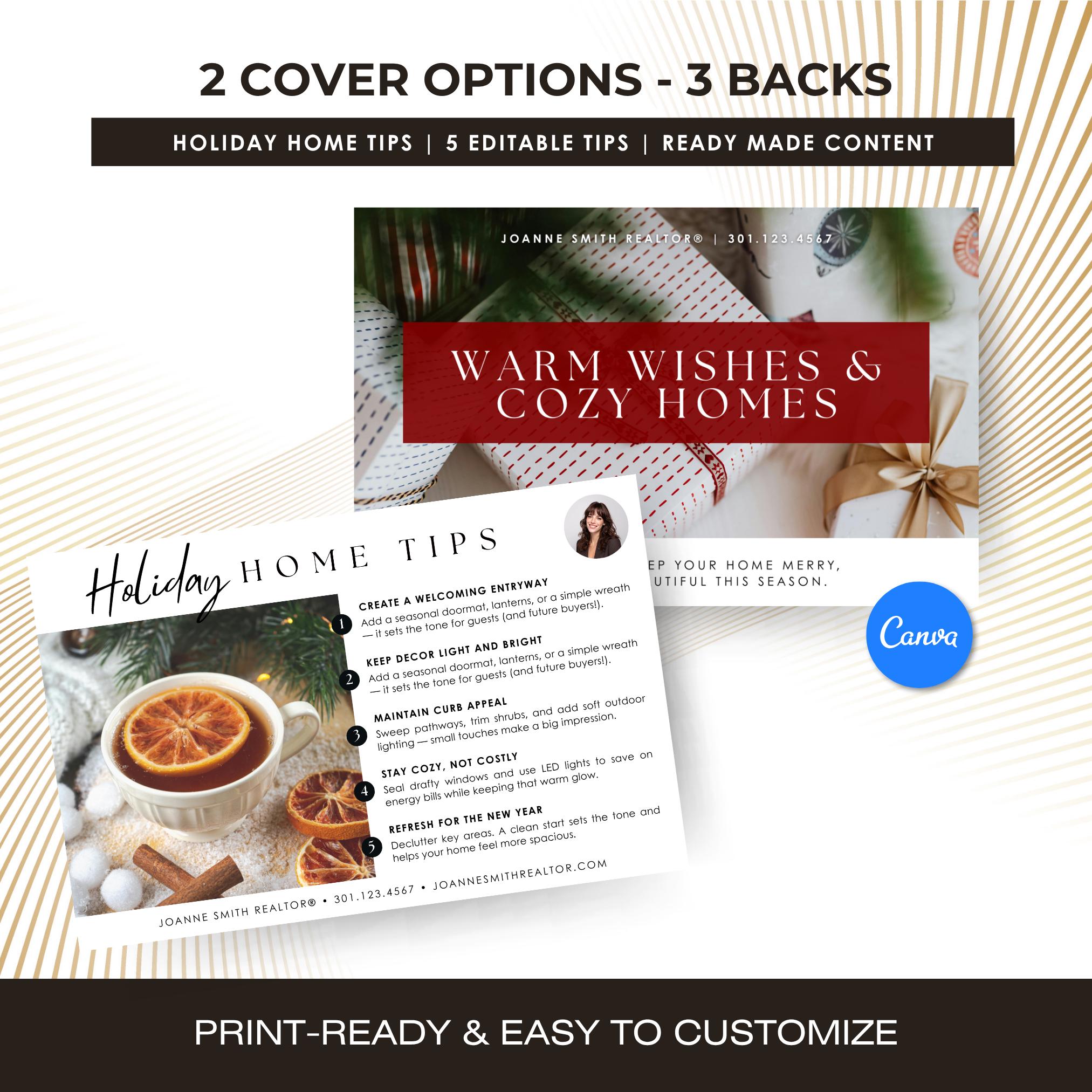Holiday Home Tips Realtor Postcard | Christmas Real Estate Marketing ...