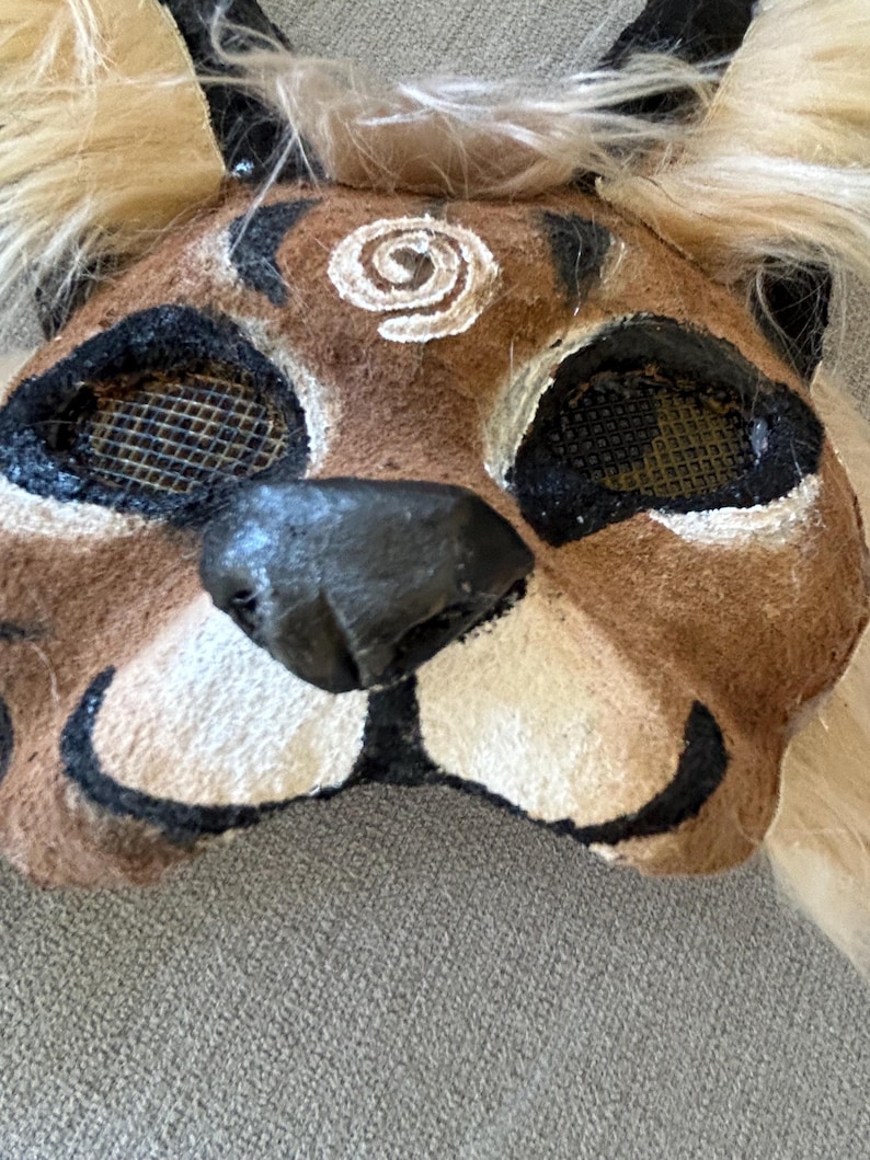 Caracal Therian/animal/cosplay Mask Handmade Animal Mask With Swirl ...