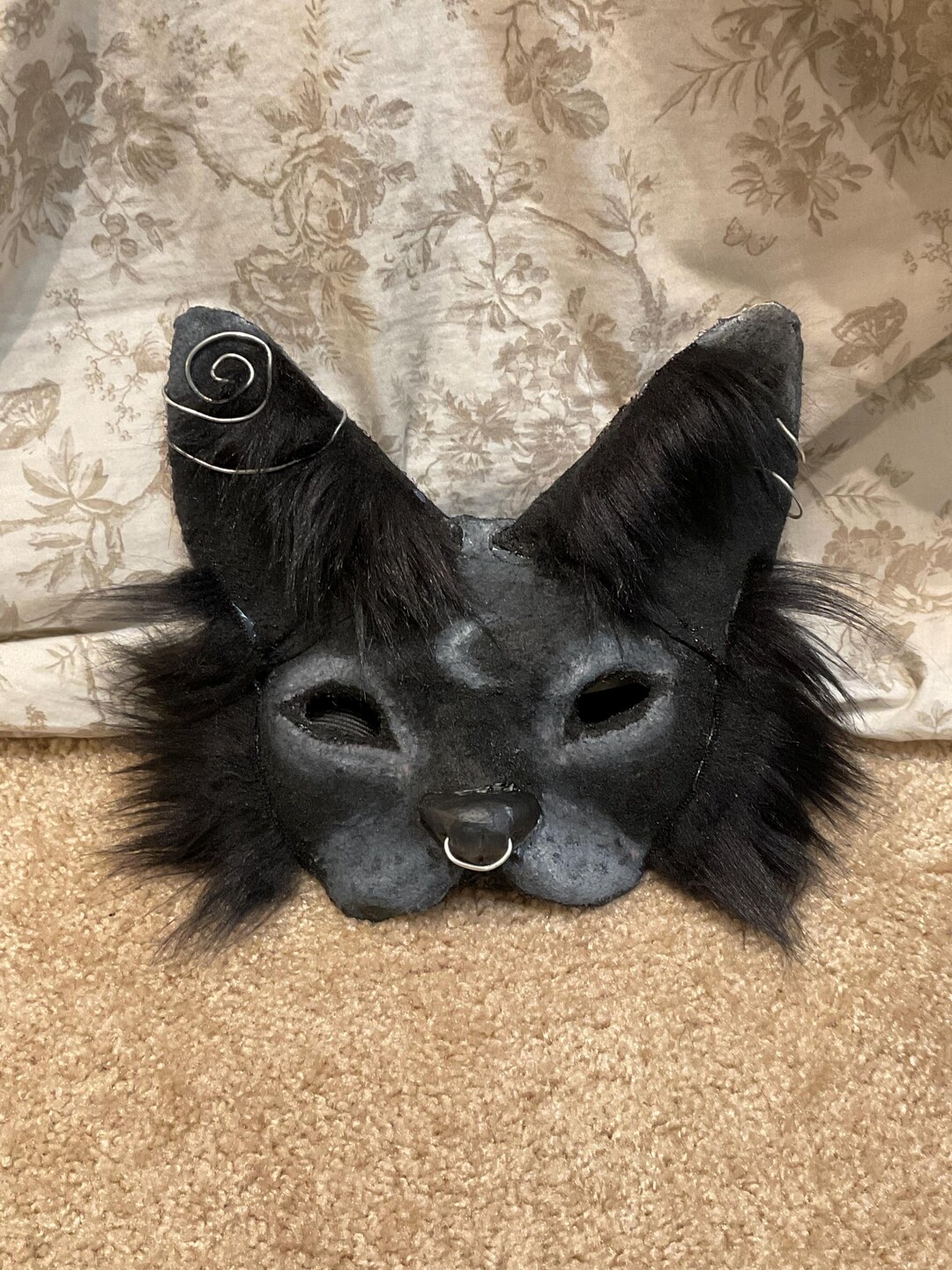 Yellowfang Inspired Black Cat Therian, Larp, Ren Faire Mask -handmade ...