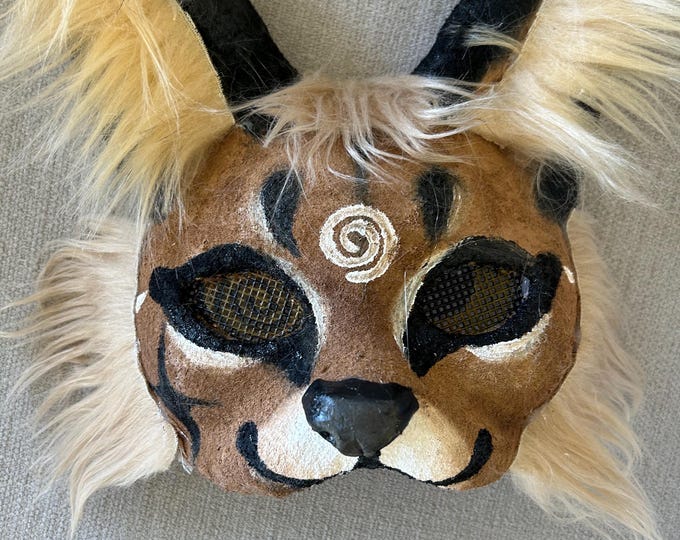 Caracal Therian/animal/cosplay Mask | Handmade Animal Mask With Swirl ...