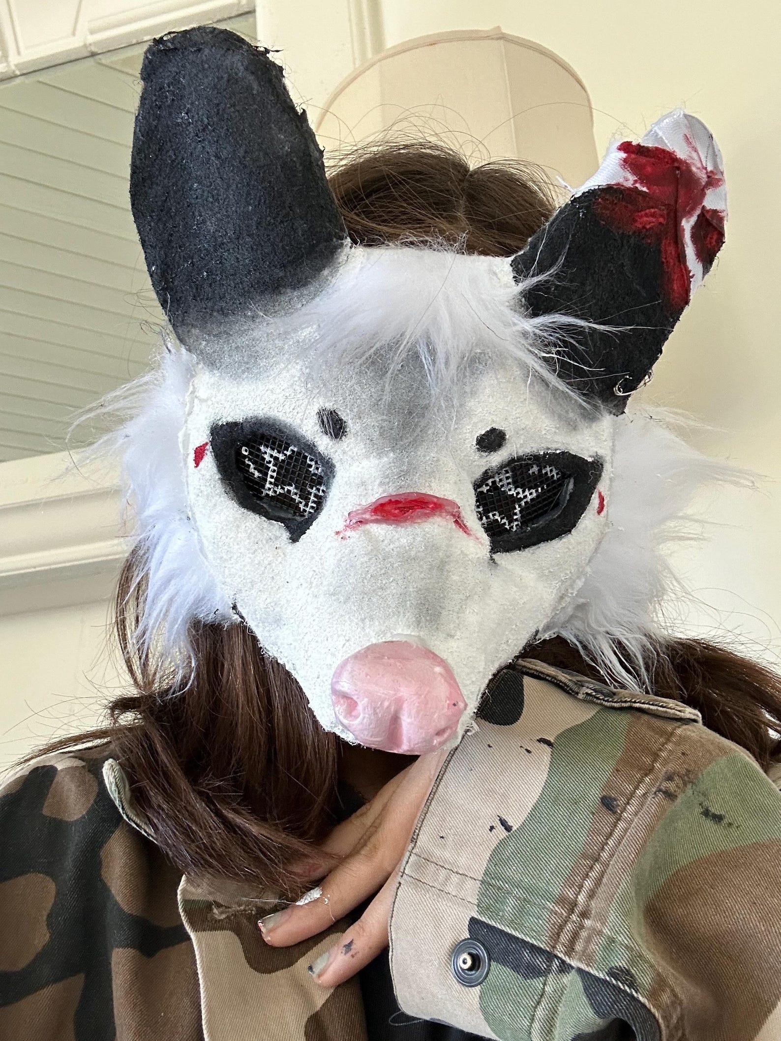 Handmade Opossum Animal /therian /fursona/fursuit Mask Grade A, Punk ...