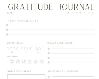 Printable Gratitude Journal - Etsy