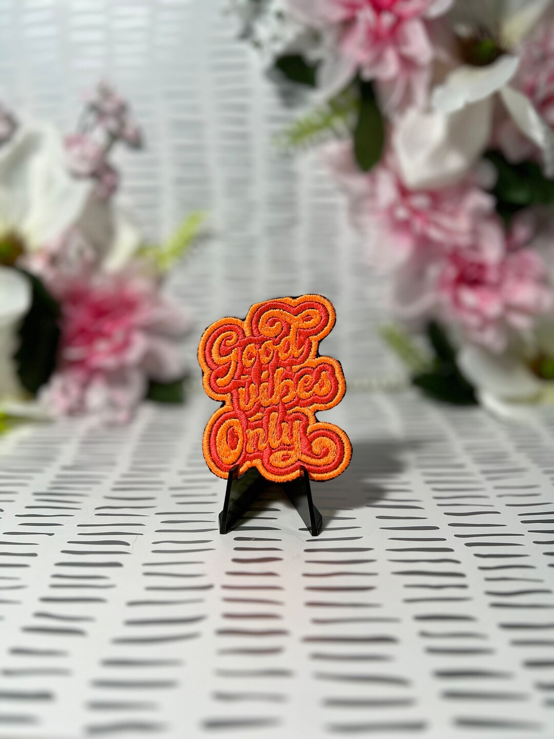 Good Vibes Only Patch • Embroidered Iron on Patch • Neon Patch ...