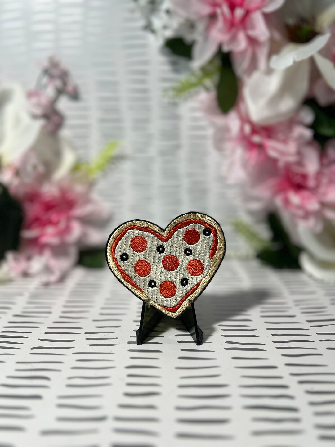 Pizza Heart Patch • Embroidered Iron on Patch • Cute Patch • Food Lover ...