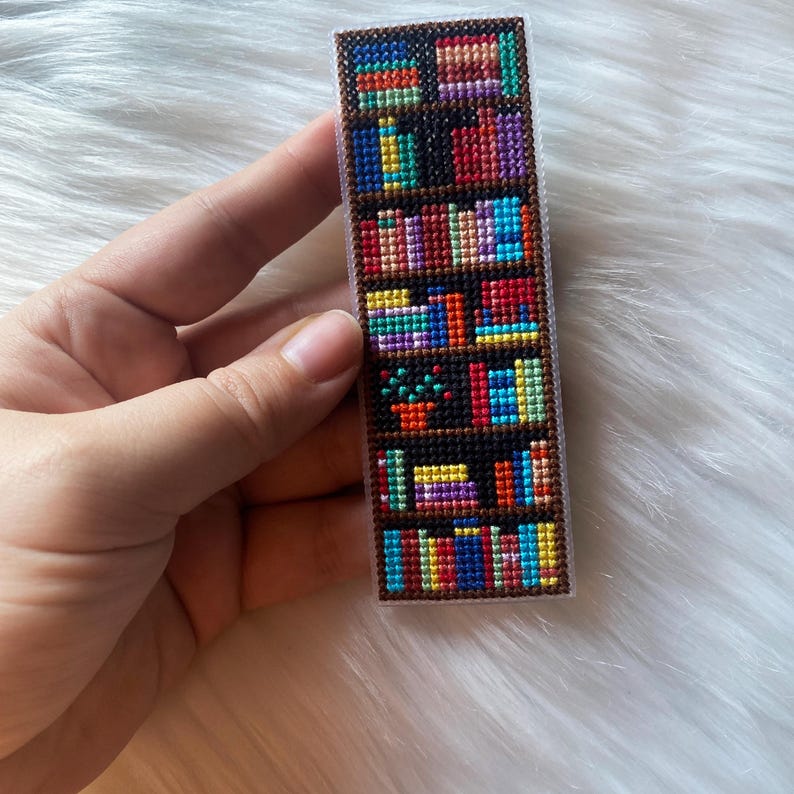 Bookshelf Pattern, Cross-stitch Pattern, Bookshelf, Embroidery Design ...