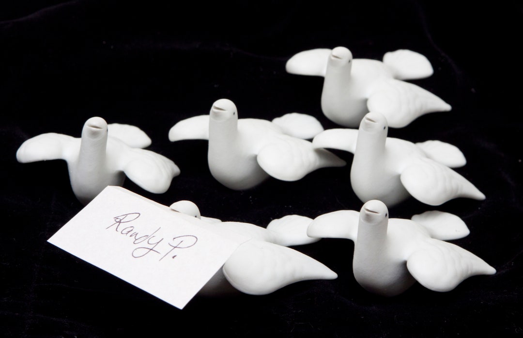 Set of 6 Vintage Limoges White Dove Bisque Porcelain Table Place Holders - Etsy