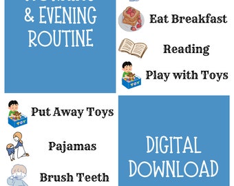 Morning and Evening Routine Chart, Morning Routine for Kids, Evening ...