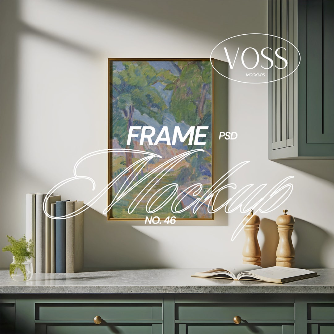 Wall Art Frame Mockup Interior Scene for Art Display Photoshop PSD ...