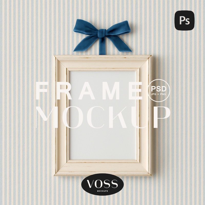 Blue and White Bow Frame - Etsy