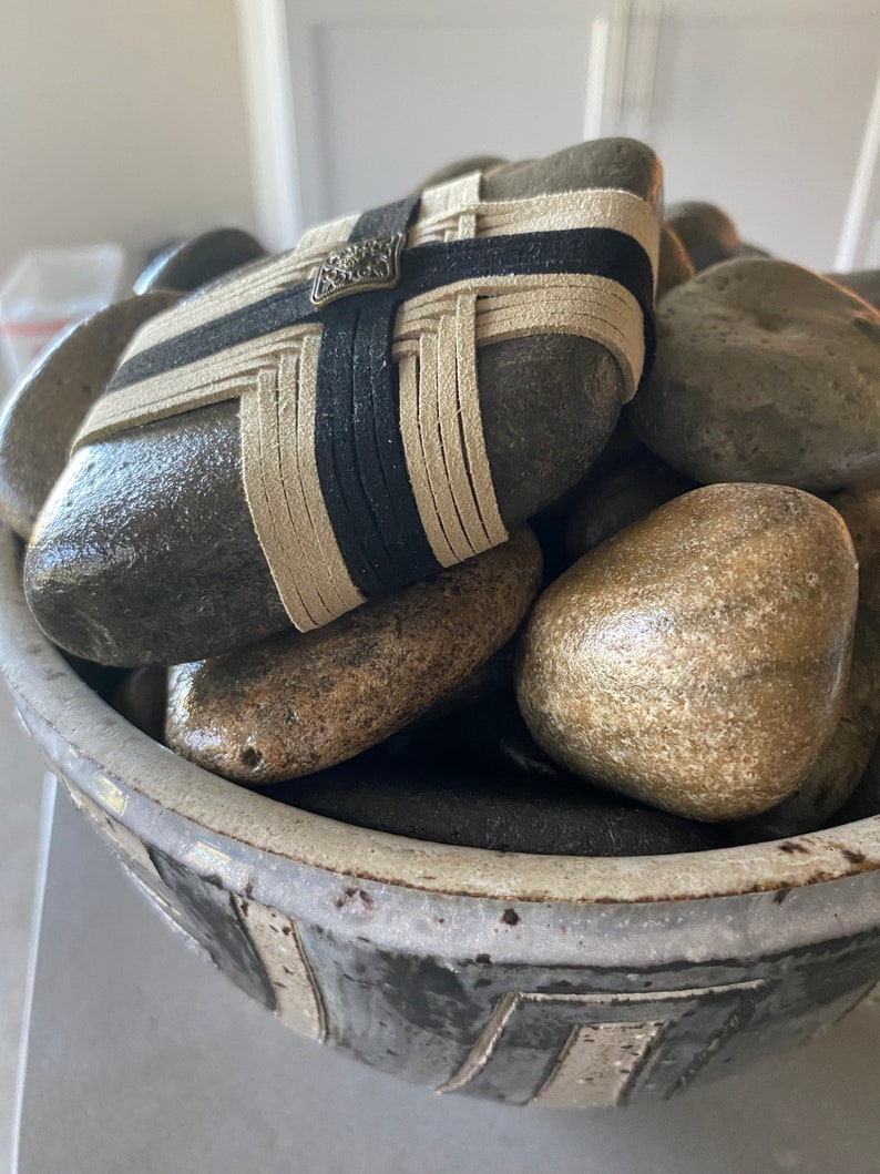 Zen Stone, Wrapped Rock, Natural Art, Home Decor, Office Decor - Etsy