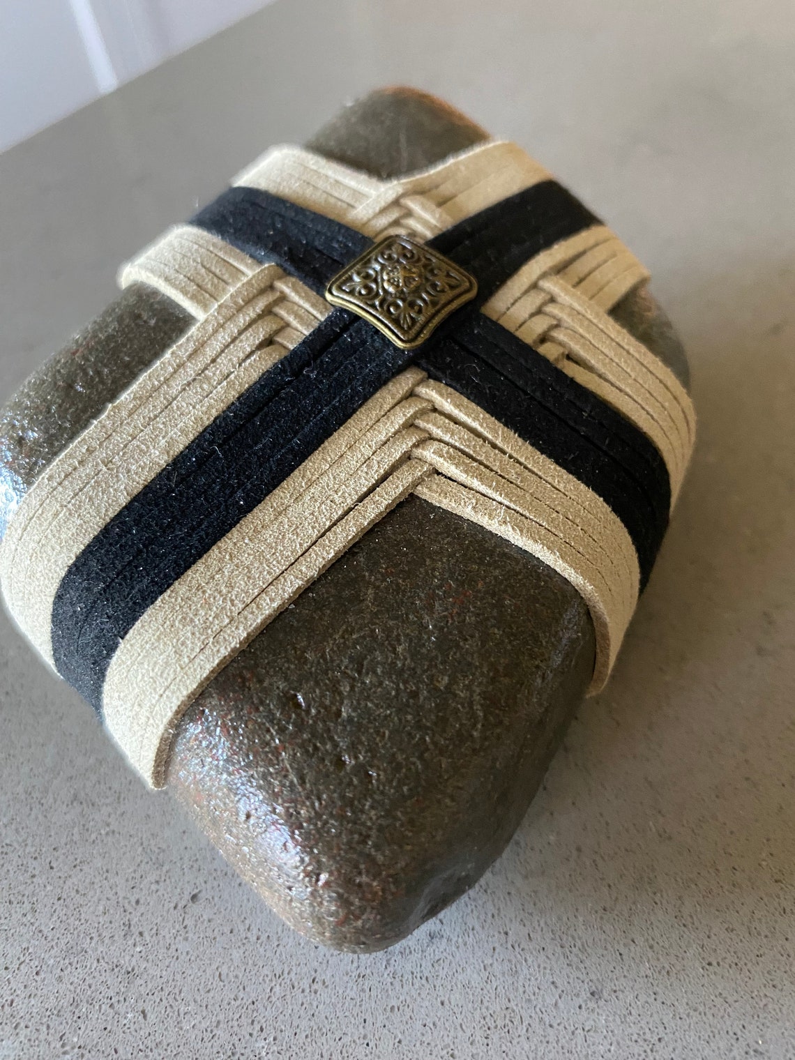 Zen Stone, Wrapped Rock, Natural Art, Home Decor, Office Decor - Etsy