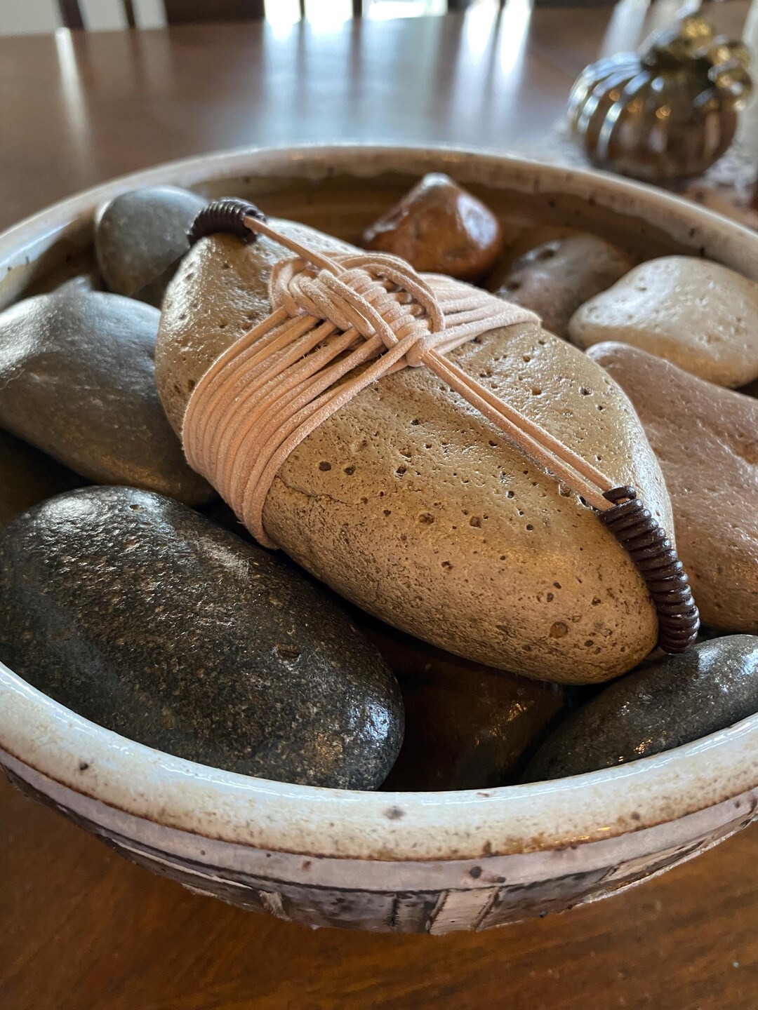Wrapped Rocks, Zen Stones, Wrapped Zen Stones, Leather-wrapped Rocks ...