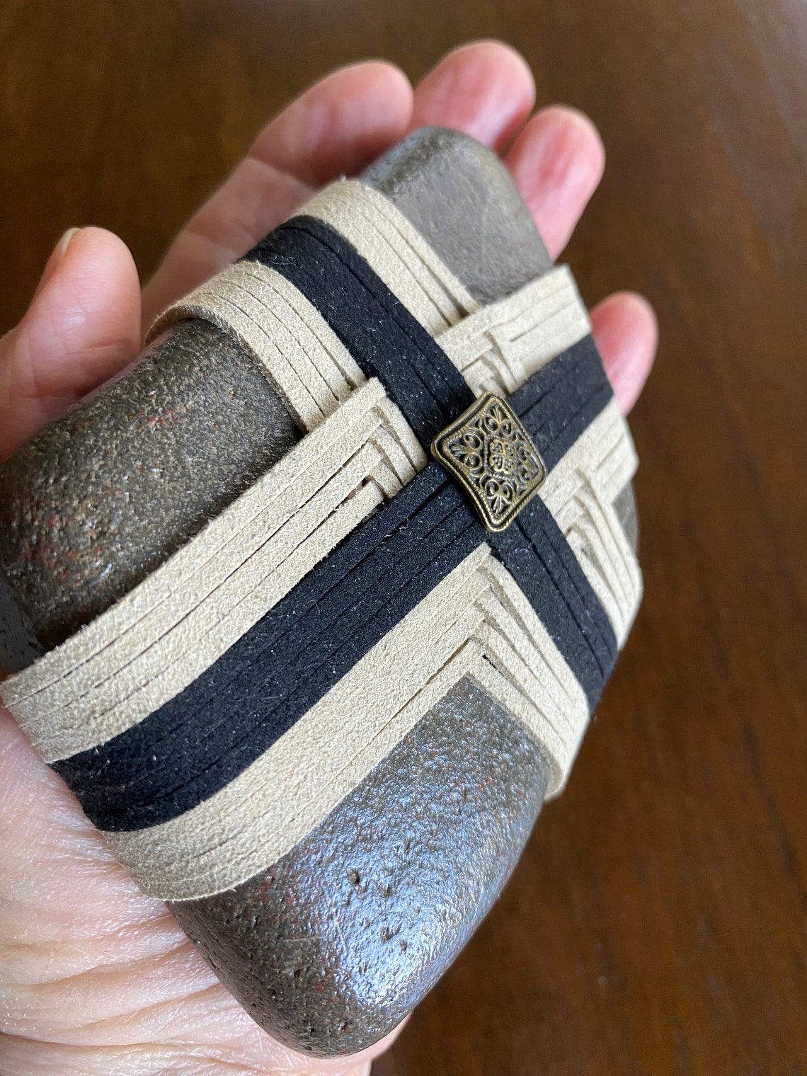 Zen Stone, Wrapped Rock, Natural Art, Home Decor, Office Decor - Etsy