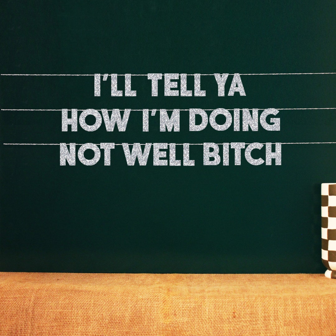 I'll Tell Ya How I'm Doing Not Well Bitch | 20 Color Options - Etsy