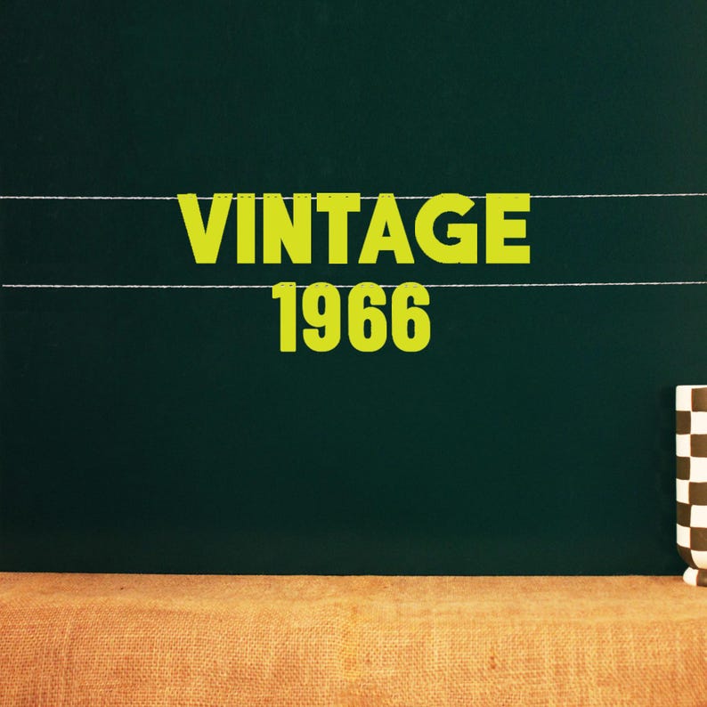 Vintage 1966 | 60th Party Sign | Sixty Theme Birthday Decoration ...